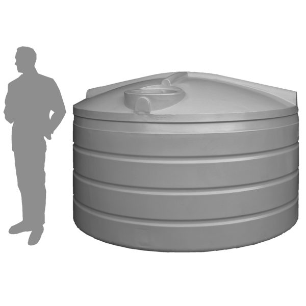 4100 Litre Round Squat Poly Water Tank - Tank Factory